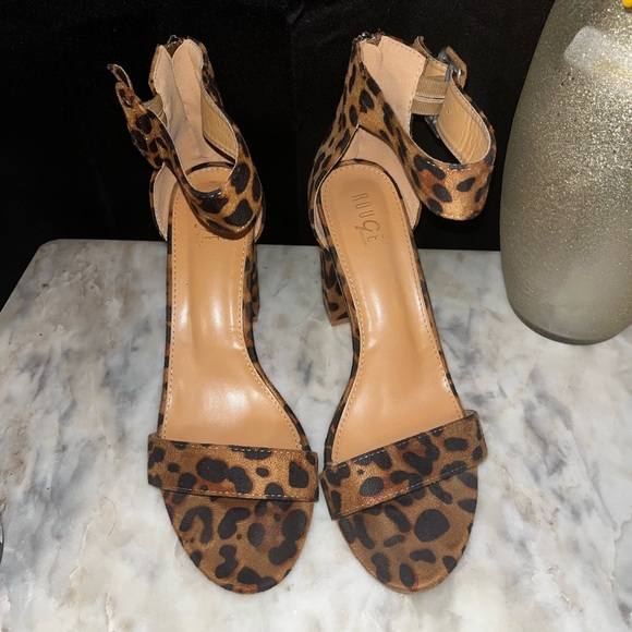 Rogue | Shoes | Leopard Print Block Heel Sandals | Poshmark